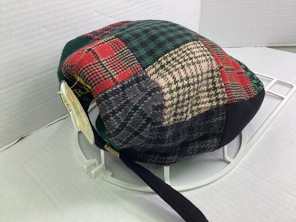 NWT Ireland Patchwork Wool Newsboy Hat Plaid Irish Paddy Cap Adjustable ...