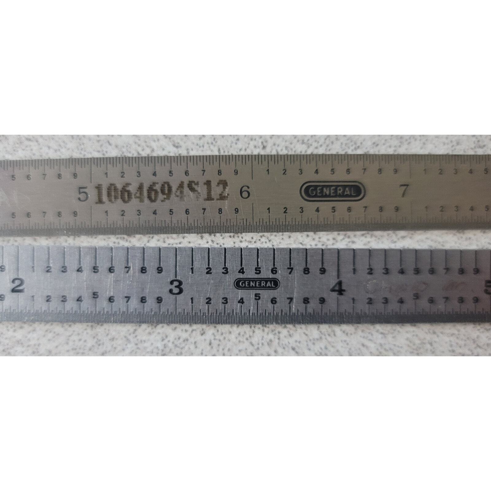 General (2) Stainless Steel Scales 12" 6" and (1) UnMarked 12" Total (3 ...