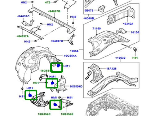 GENUINE LAND ROVER FRONT WHEELARCH PIN SET LR3 SPORT LR4 RANGE ROVER ...