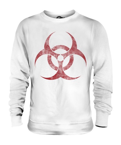 RADIOACTIVE DISTRESSED PRINT UNISEX SWEATER RADIATION SYMBOL GEEK TOP ...