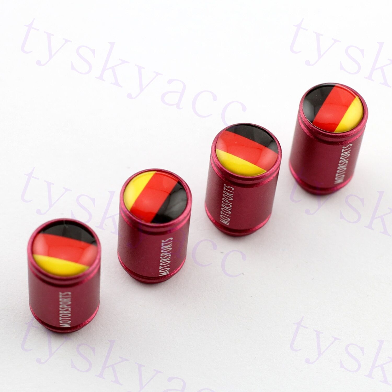 Red Round Tire Valve Caps Wheels Air Cover Germany Flag Car Accessories ...