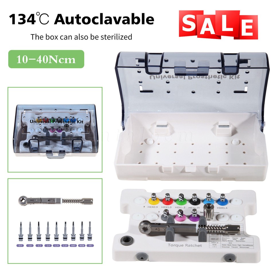 Universal Implant Kit w/9 Drivers 132°C Autoclavable Torque Wrench | eBay