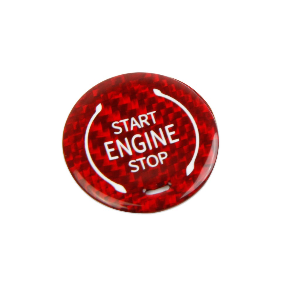 Red Carbon Fiber Style Push to Start Button Cover Trim For Chevrolet ...