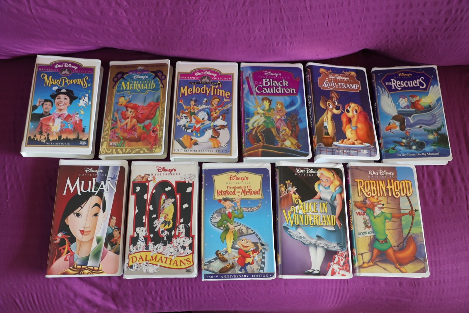 Walt Disney Masterpiece VHS Tapes Entire Collection Lion King, Robin ...