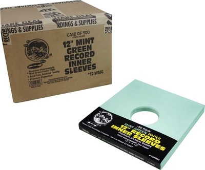 (500) 12” Mint Green COLORED Paper Record INNER SLEEVES Acid-Free ...
