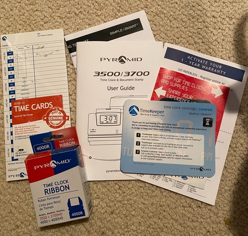 Pyramid 3500/3700 Manual, Time Cards and 4000R Ribbon | eBay