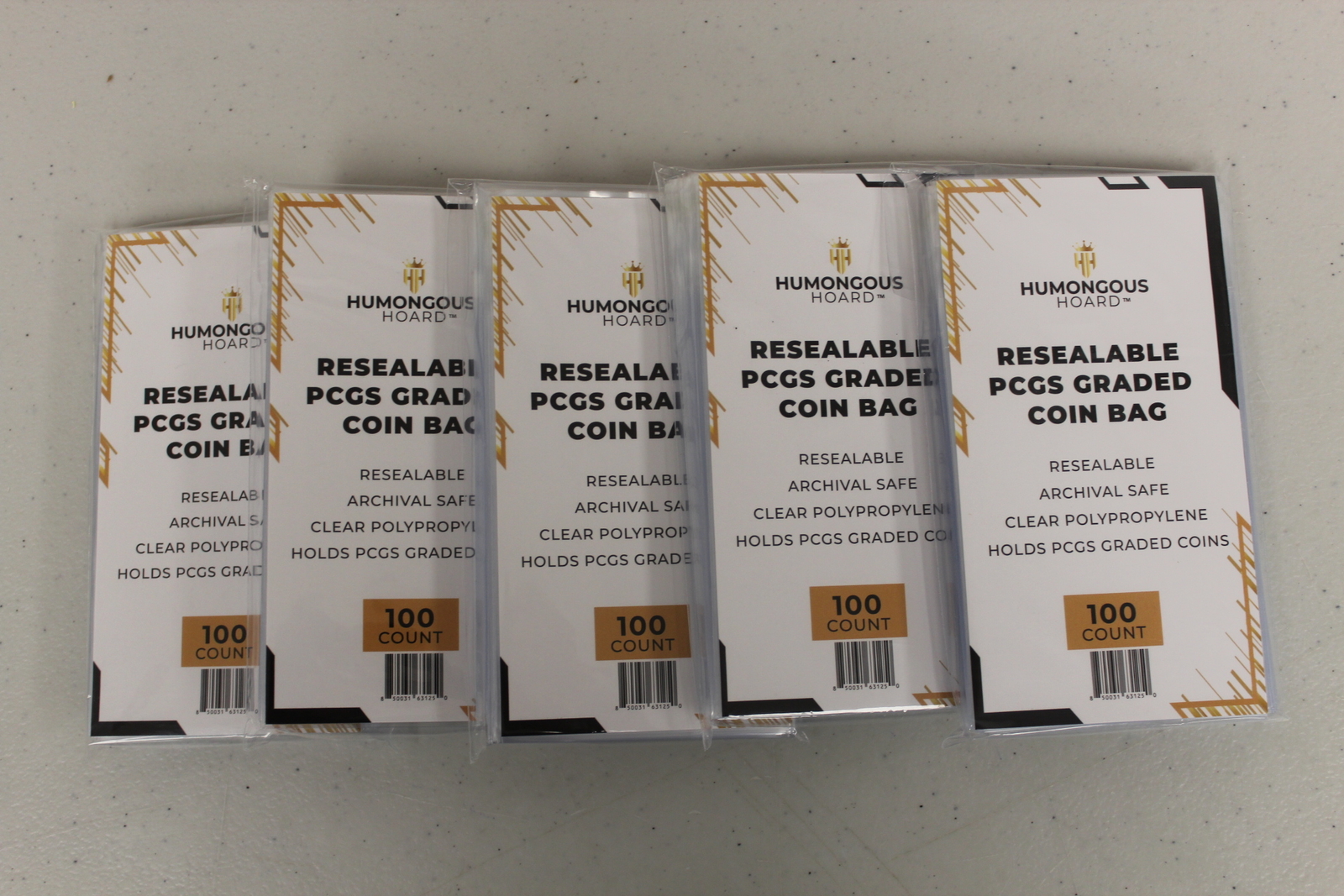 (500) Humongous Hoard Resealable PCGS Graded Coin Bags - 5 Packs of 100 ...