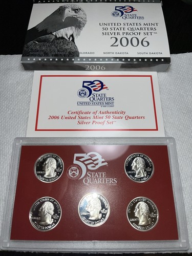 2006 US Mint 50 State Quarters Silver Proof Set 5 Coins | eBay