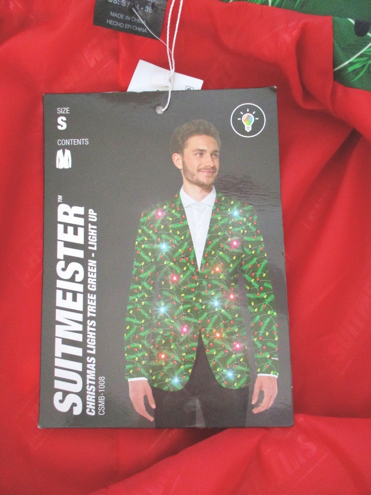 NWT Suitmeister green Christmas holiday string lights up blazer jacket ...