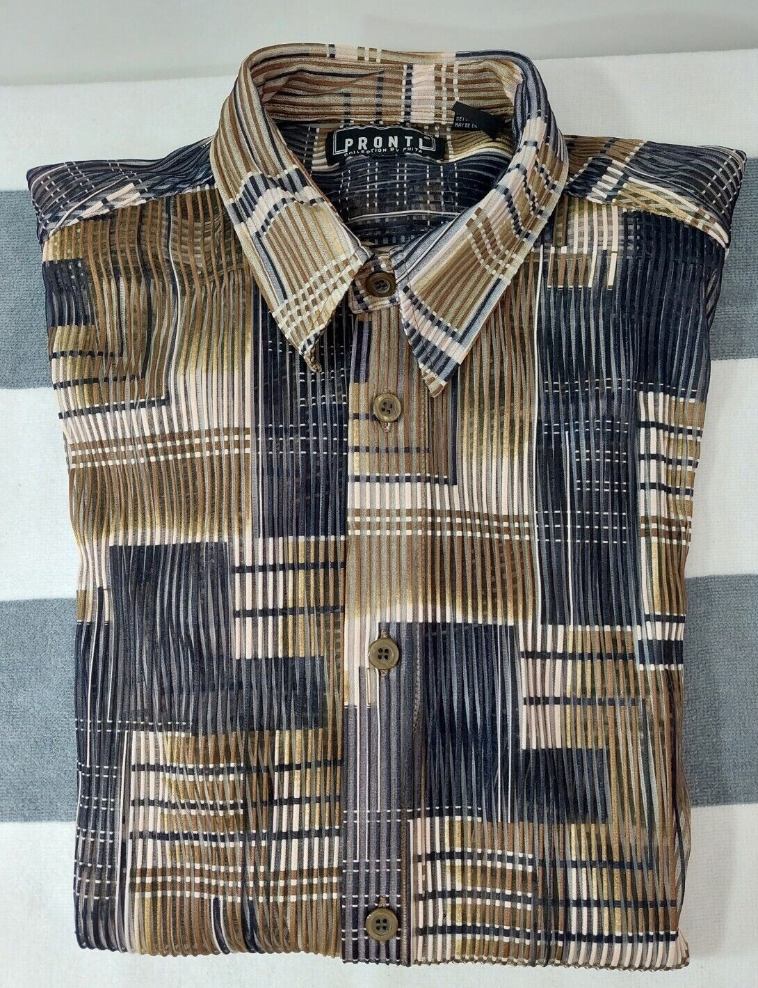 Vintage 90s PRONTI by PHITA Shirt Micro Polyester Disco Club Mens L | eBay
