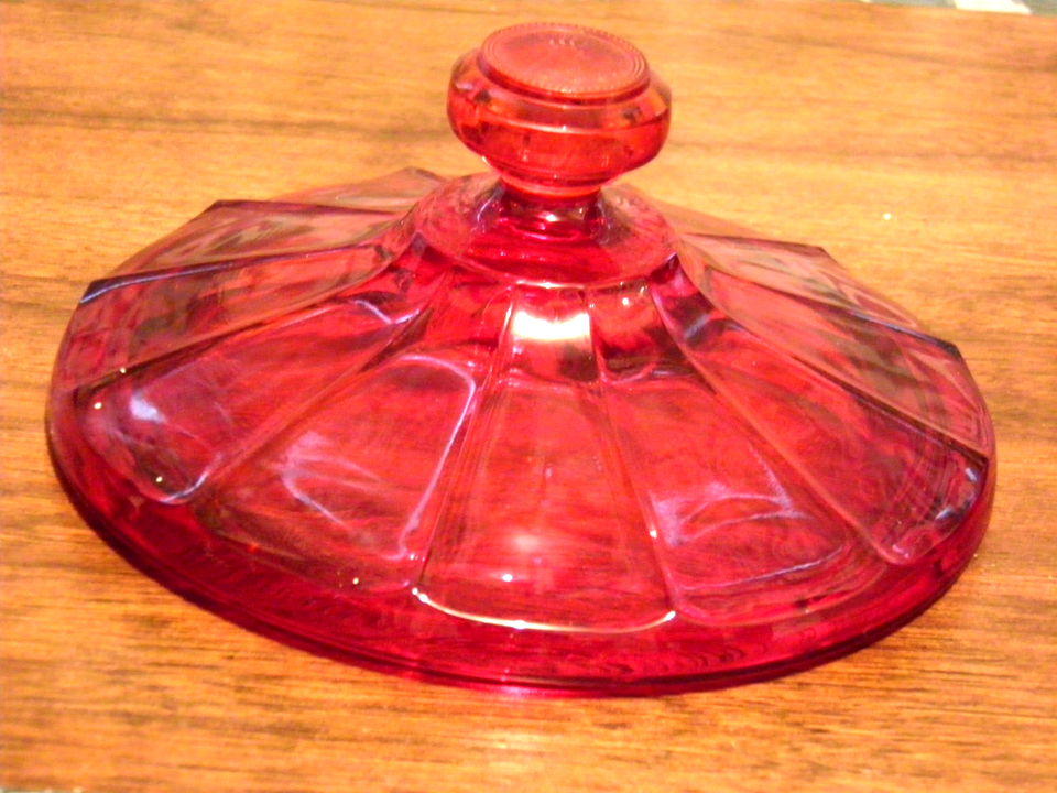 Fostoria COIN GLASS Ruby Red COVERED LIDDED CANDY DISH | eBay