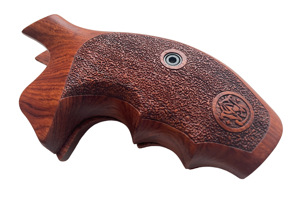 New! Padauk Wood Combat Grips For S&W N frame Round Butt Rough Texture ...