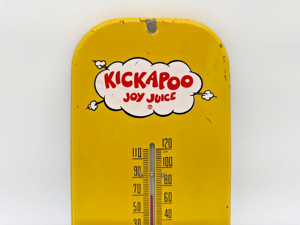 RARE! Vintage KICKAPOO JOY JUICE Soda Thermometer Tin Sign Non ...