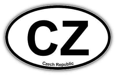 Czech Republic Vehicle Country Code Oval Car Bumper Window Sticker ...
