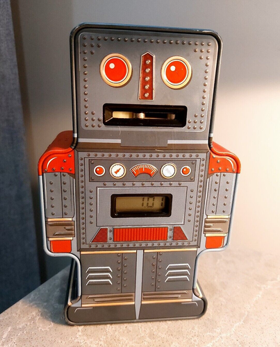 Vintage Tin Toy Coin Box Counting Coins Robot | eBay