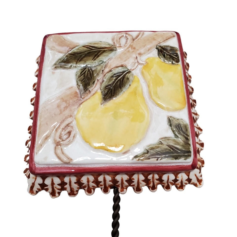 Ceramic Wall Hanging Pear Plaque With Wire Towel Holder Kitchen Wall ...