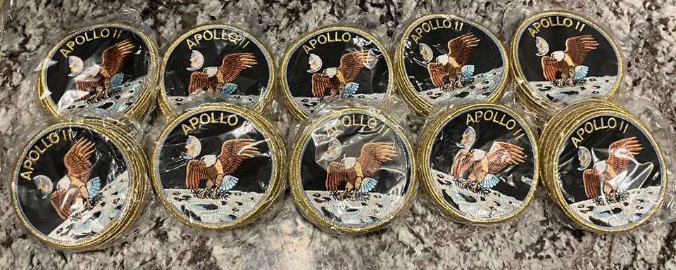 Lot of 100 Apollo 11 Patches All Brand New Crazy Close Out ...