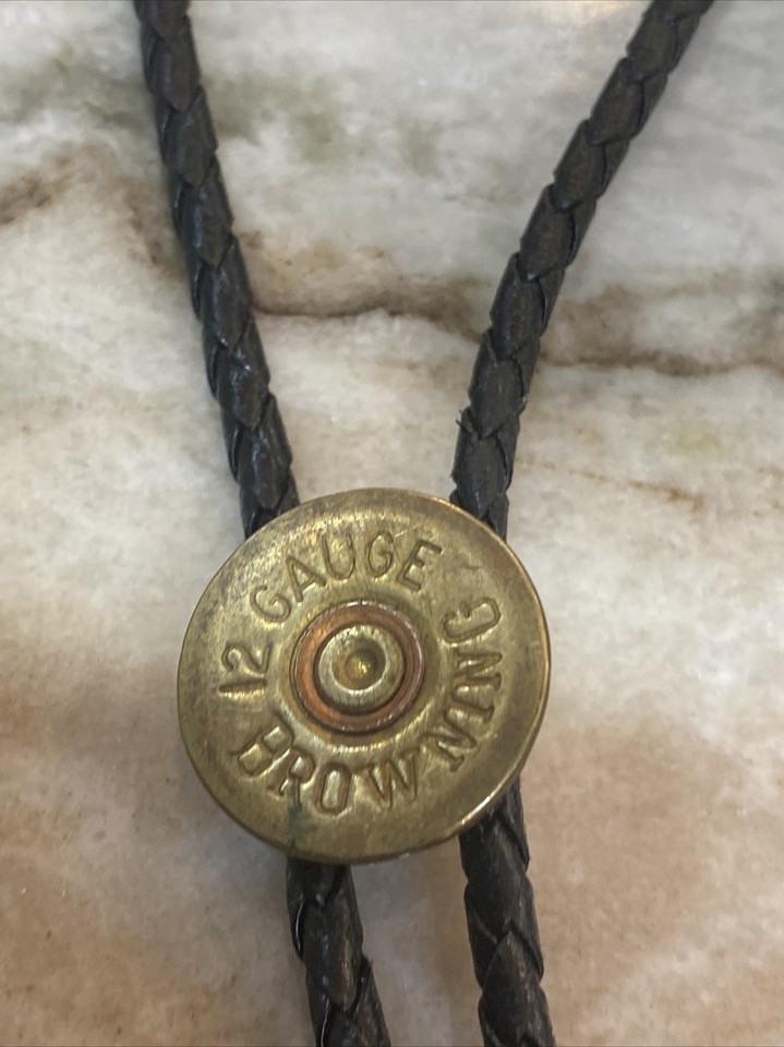 Vintage Browning Firearms Shotgun Rifle Pistol Ammo Bolo Tie w/Bullet ...