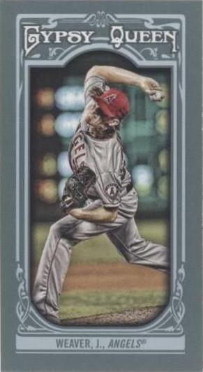 2013 Topps Gypsy Queen - Jered Weaver #59 Mini White Jersey for sale ...