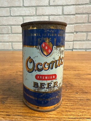 1958 OCONTO STEEL FLAT TOP BEER CAN OCONTO BREWING OCONTO WISCONSIN ...