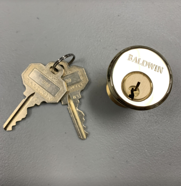 Baldwin 8324003 8324 1-3/8" Mortise Cylinder C Keyway Lifetime Polished ...