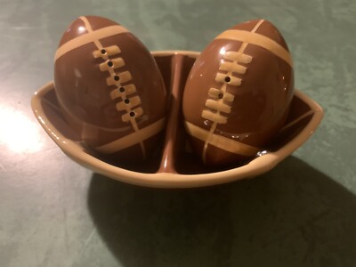 Tien Hsing Football Salt And Pepper Shakers With Tray | eBay