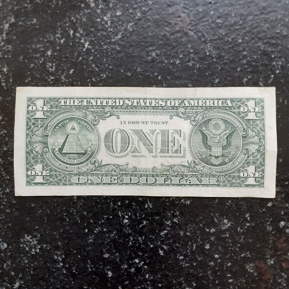 Ink Error One Dollar $1 Bill Fed Res Note 2013 mismatched Colored ...