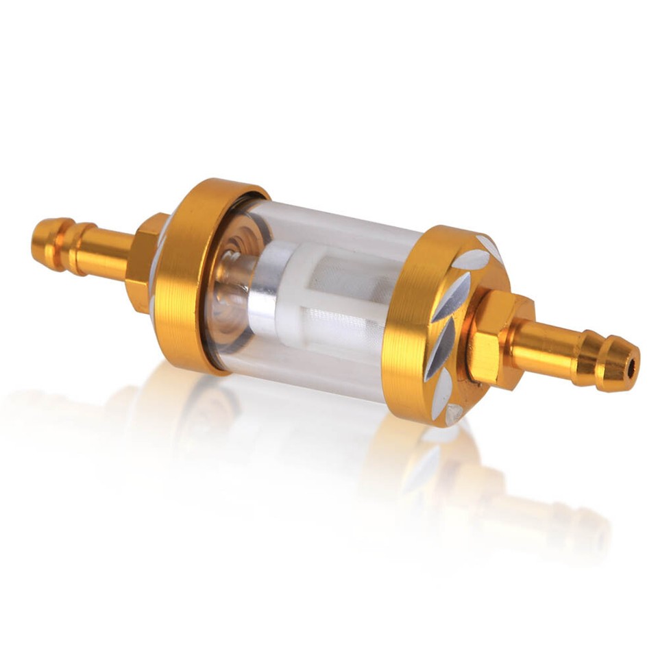 4XGold Universal 8mm 5/16" Inline Reusable Motorcycle Fuel Filter Gas ...