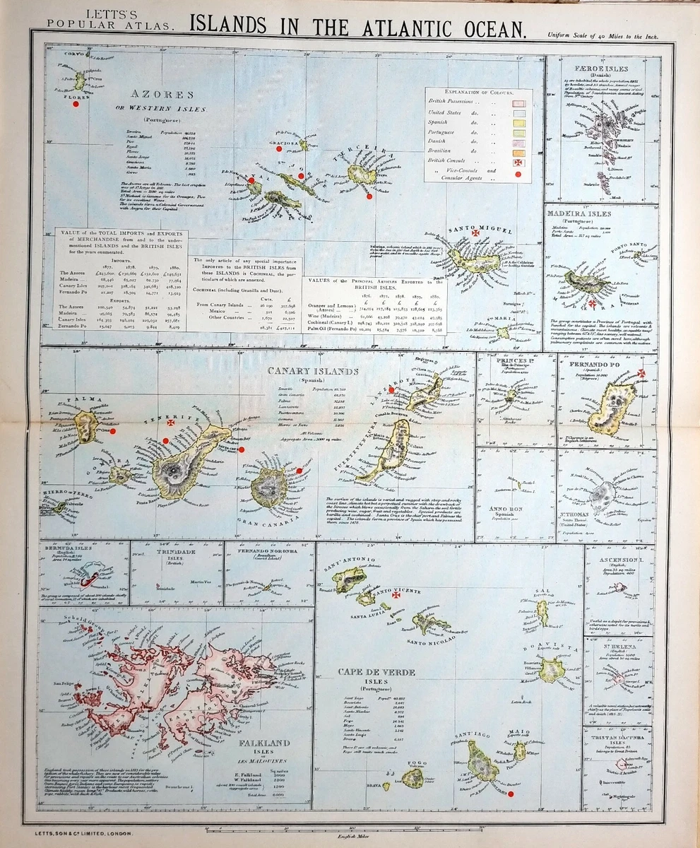 Atlantic Ocean Map Islands