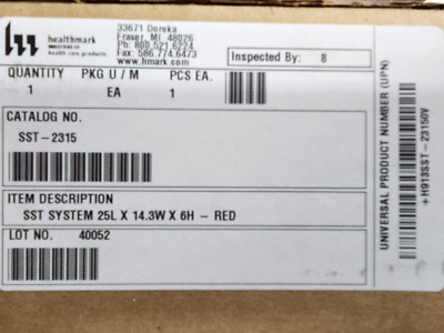 Healthmark SST-2315 Sterilization Container Red, 25" x 14.3" x 6" (H2 ...