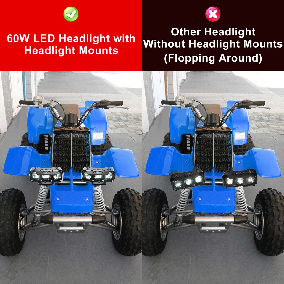 For Yamaha Banshee 350 Pair Led Headlight Light Bulbs Kit YFZ350 2002 ...