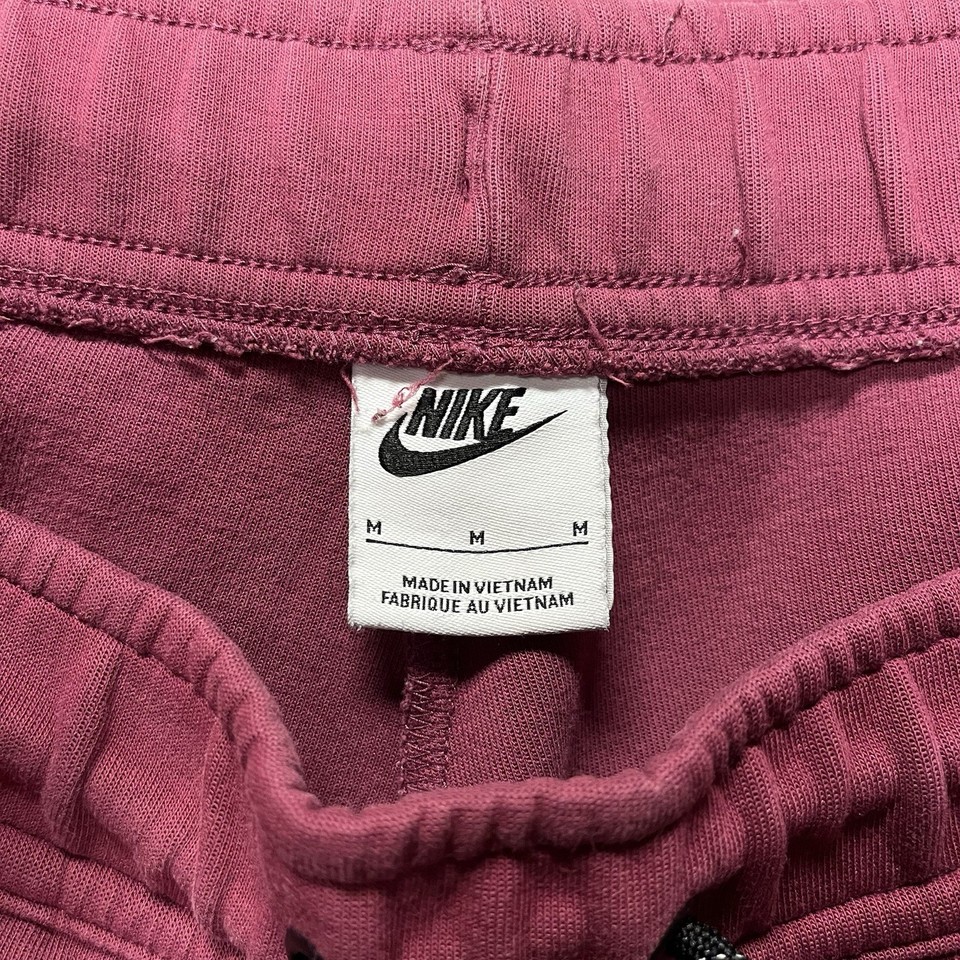 NIKE TECH FLEECE MAROON ATHLETIC SWEAT SHORTS SZ MEN'S M BLACK ACCENTS ...
