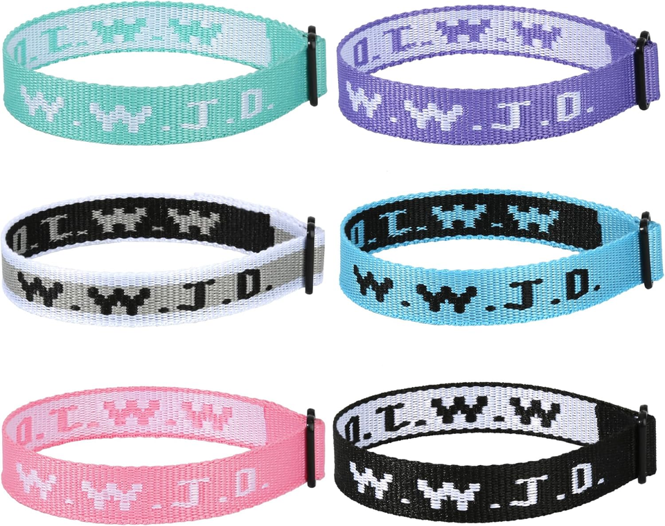 6PCS WWJD Bracelet for Women Men, Christian Gifts Wristbands, WWJD ...