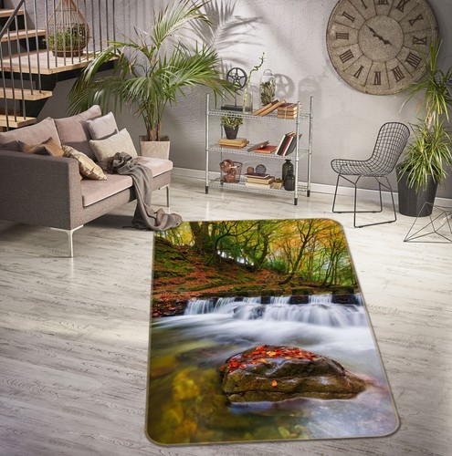 3D Forest Stream Stones ZHUA3267 Game Non Slip Rug Mat Photo Carpet Amy ...