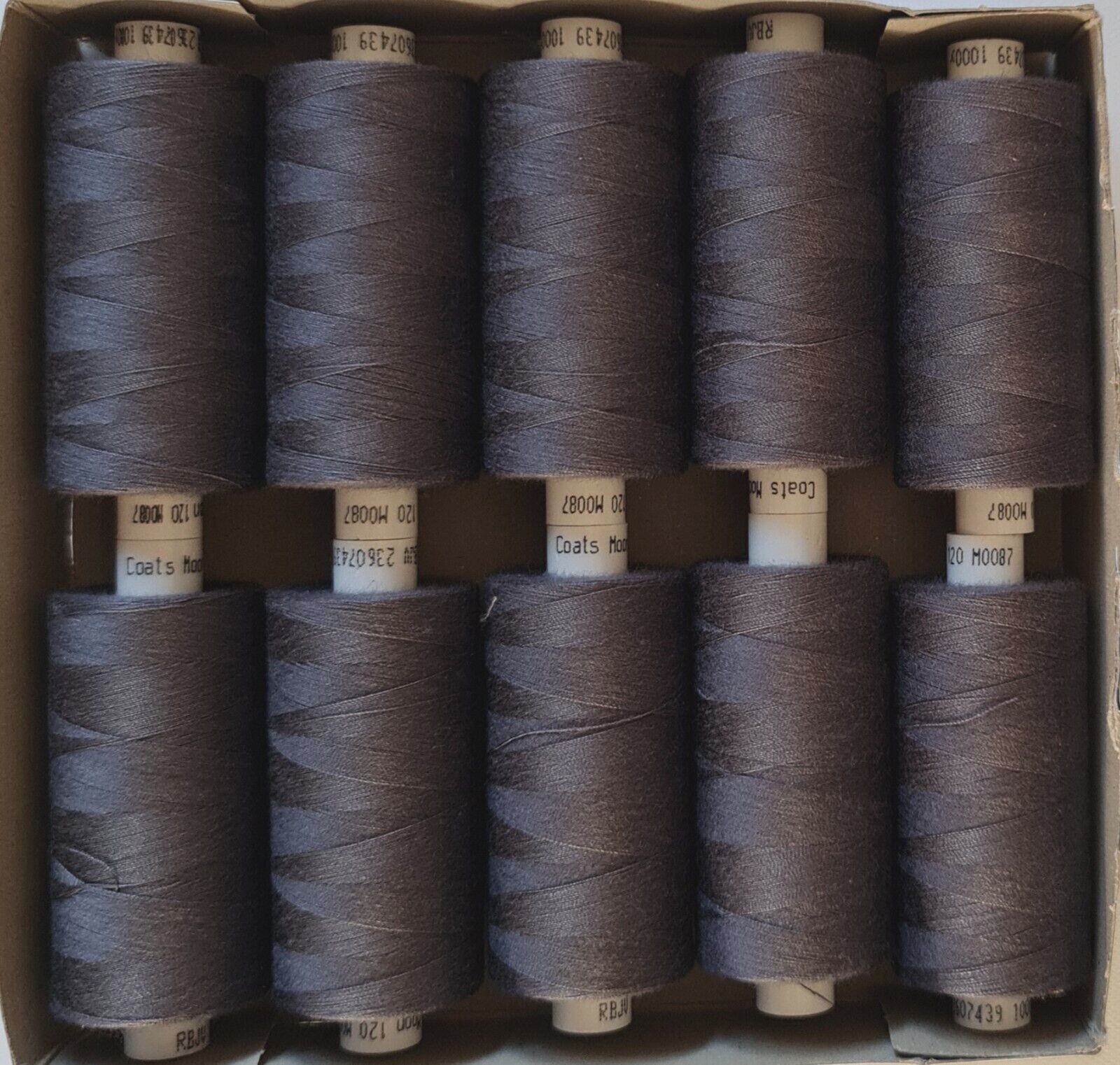 COATS MOON TKT-120 SPUN POLYESTER SEWING & OVERLOCKING THREAD 10 X1000Y ...