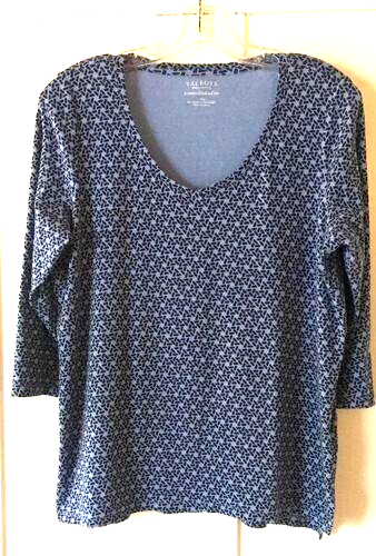 NWOT Talbots Top Womens XLP Petite Blue Talbots Tee 3/4 Sleeve Stretch ...
