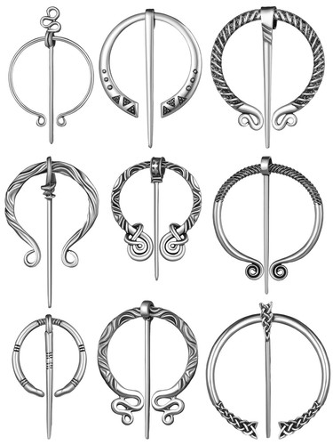 Sasylvia 9 Pcs Medieval Cloak Pin Vintage Viking Brooch Celtic Shawl ...