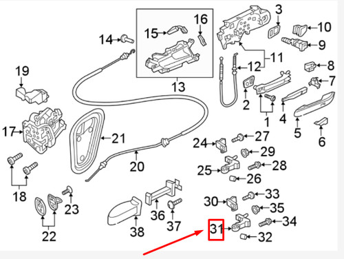 NEW AUDI A4 B9 FRONT LEFT DOOR LOWER HINGE 8W0831403A ORIGINAL 8W0-831 ...