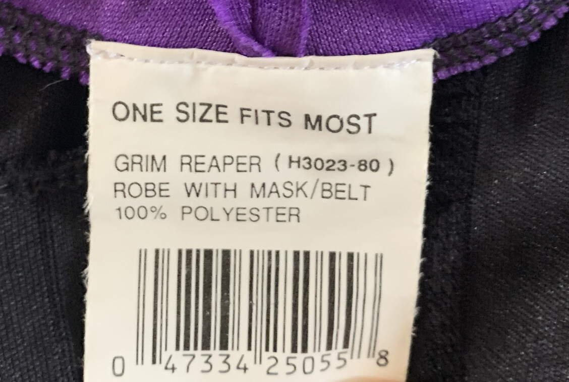 Grim Reaper Witch Hooded Robe Shroud Adult Halloween Costume One Size ...