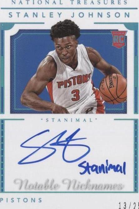 2015-16 Panini National Treasures - Notable Nicknames Stanley Johnson # ...