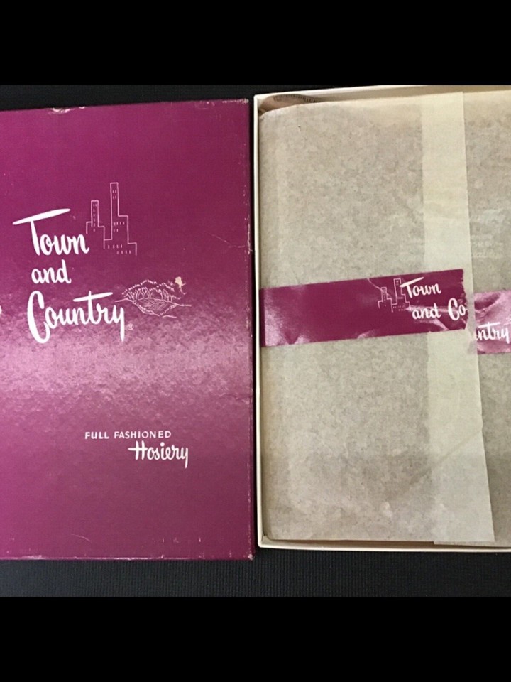 1PR VINTAGE TOWN & COUNTRY S RHT SHEER FLAT KNIT Dark Seam SZ 10 CRAYON ...