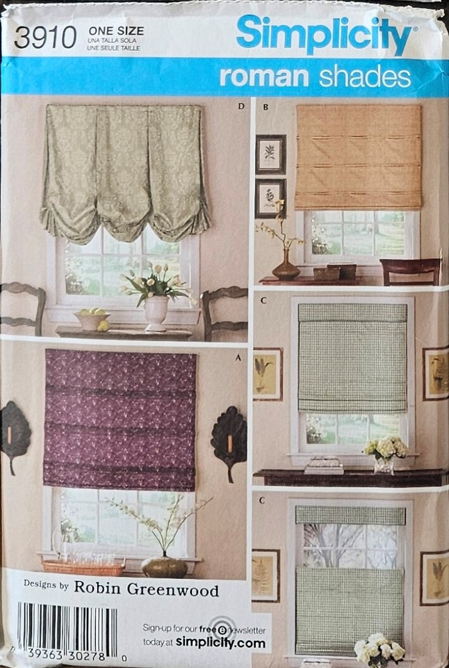Simplicity Craft Sewing Patterns Curtains Drapes Window Panels Valance ...