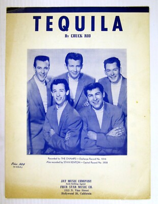 TEQUILA Sheet Music 1958 as recorded by The CHAMPS by Chuck Rio #711 | eBay