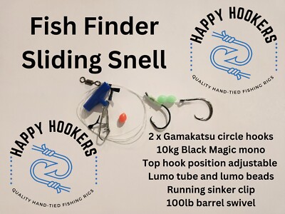 Happy Hookers - 10kg Fish Finder Sliding Snell - Pre-Tied Fishing Rig ...