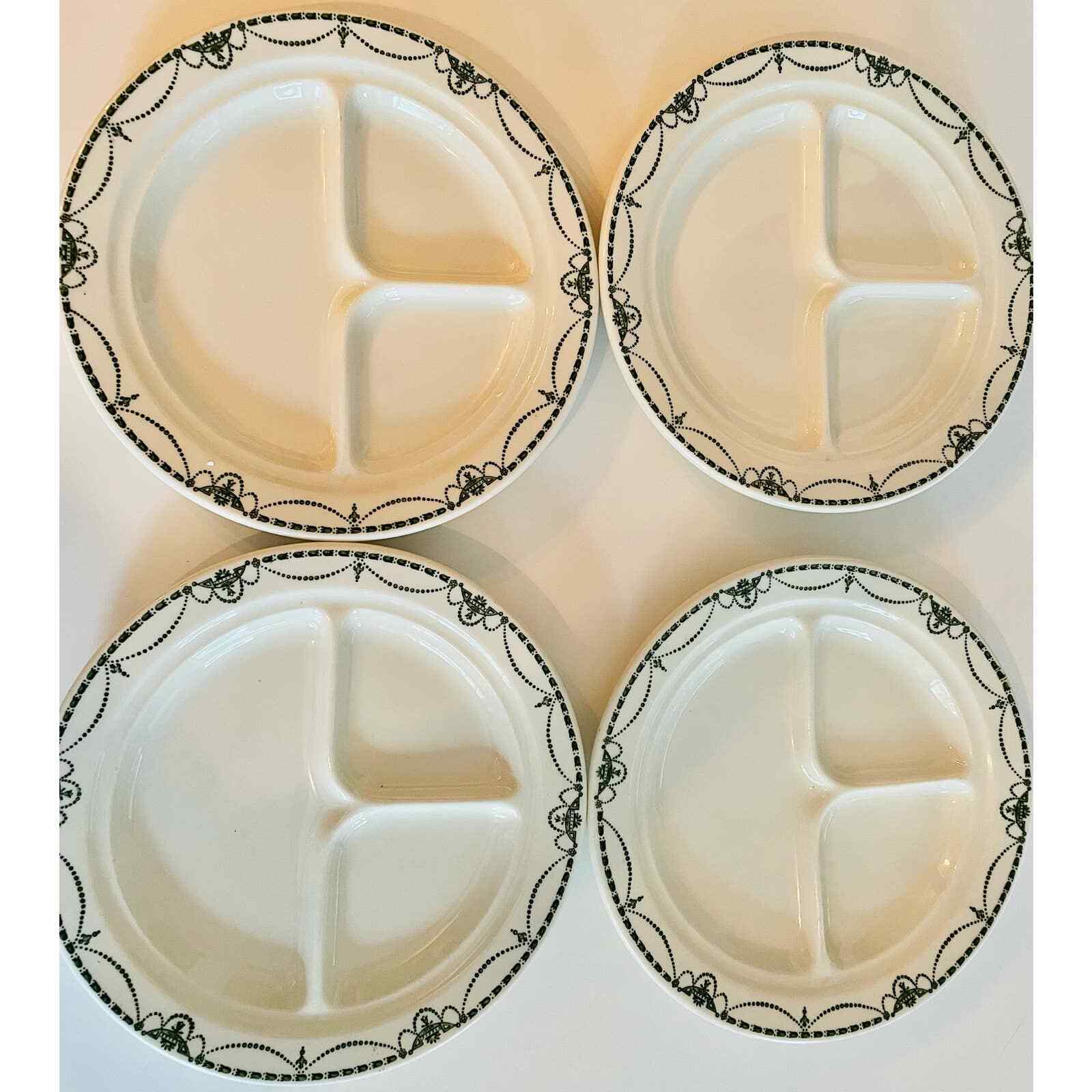 Set of 4 Warwick China Adam Pattern Divided Plates 9 1/2" | eBay