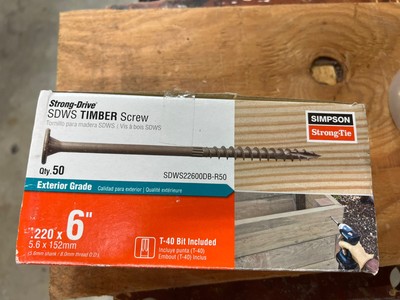 Simpson Strong Tie SDWS Timber Screws 10 Pieces 6" | eBay