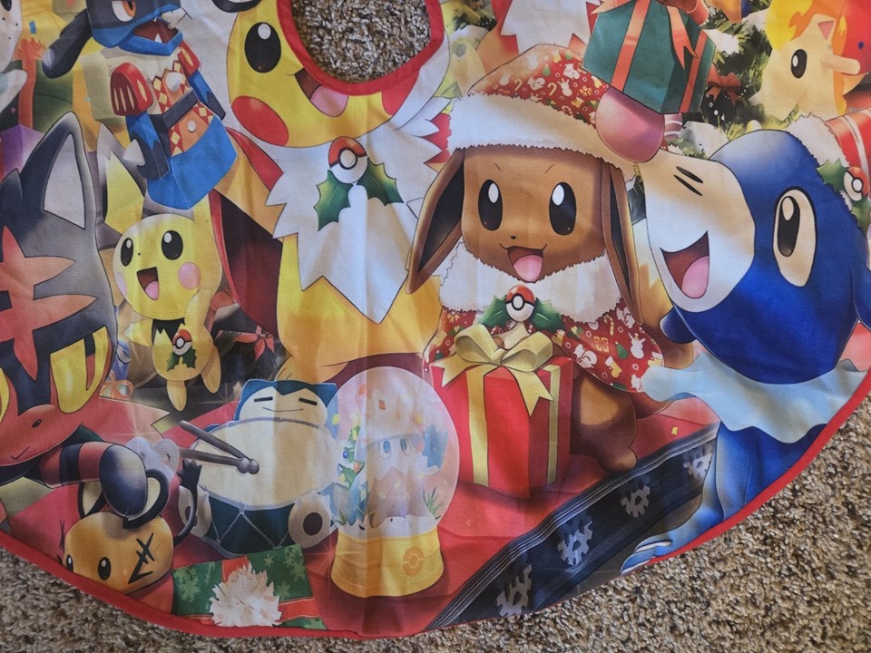 POKEMON PIKACHU CHRISTMAS Tree Skirt 30" KIDS Christmas Decor | eBay