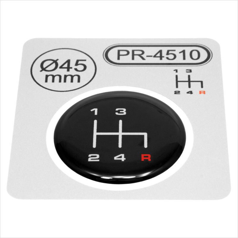 Gear Knob Shift Pattern Lever Sticker 3D Domed universal badge 4 Speed ...