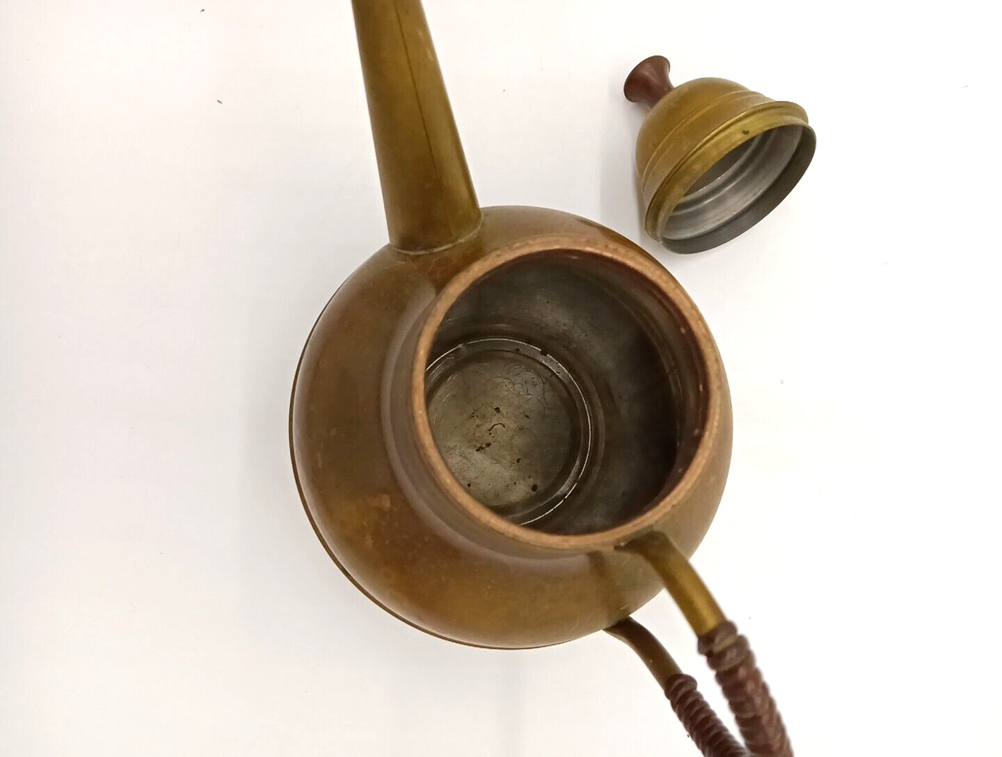 Vintage MCM Danish Holland Copper & Brass Teapot Wrapped Handle | eBay