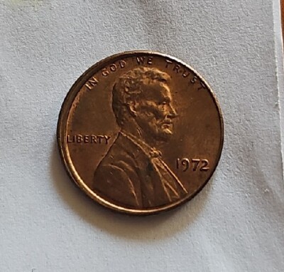 1972 Lincoln Penny No Mint Mark , Double Rim Error, Philadelphia Mint ...